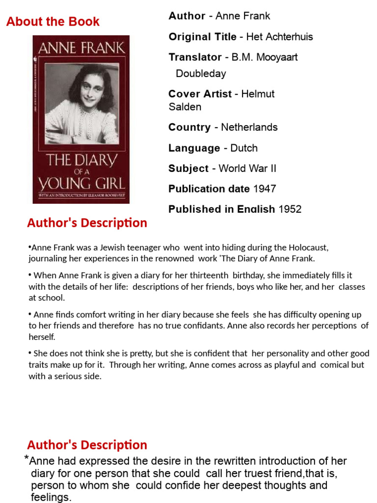 From The Diary of Anne Frank | PDF | Anne Frank