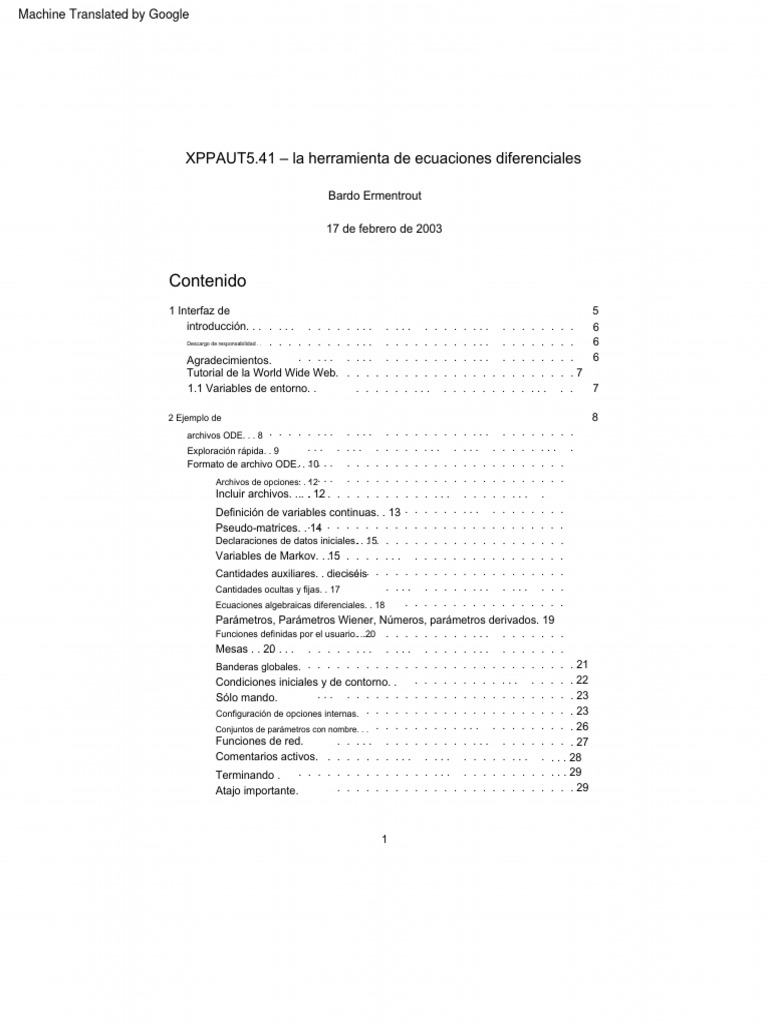 XPP Doc | PDF | Ecuaciones | Programación