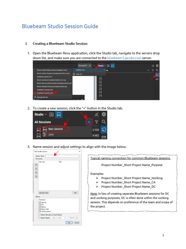 Creating and Managing A Bluebeam Session For Construction Administration - r1 | PDF | Computer ...