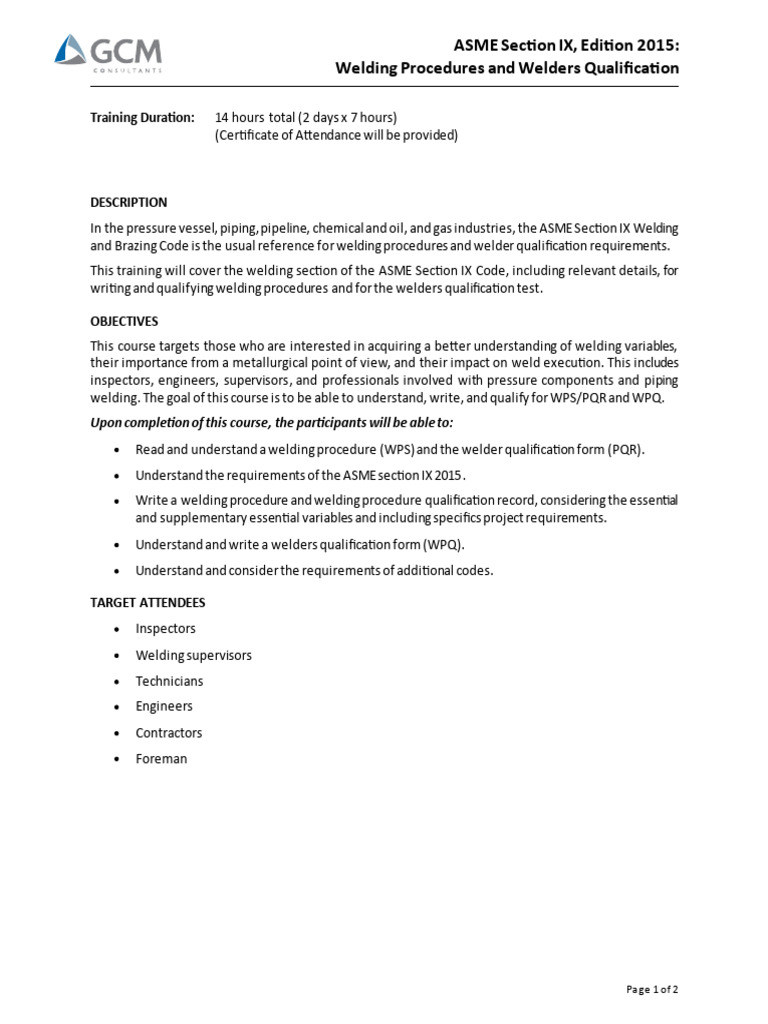 ASME Section IX Edition 2015 Welding Pro | PDF | Welding | Construction