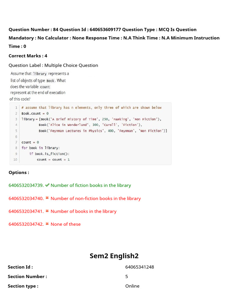 Sem2 English2 (2) | Download Free PDF | Multiple Choice | Question