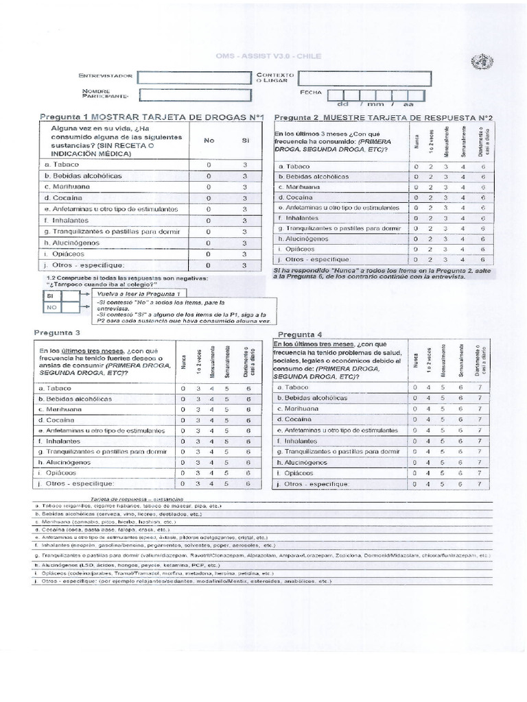 Test Assist V3.0 Diag Consumo Drogas | PDF
