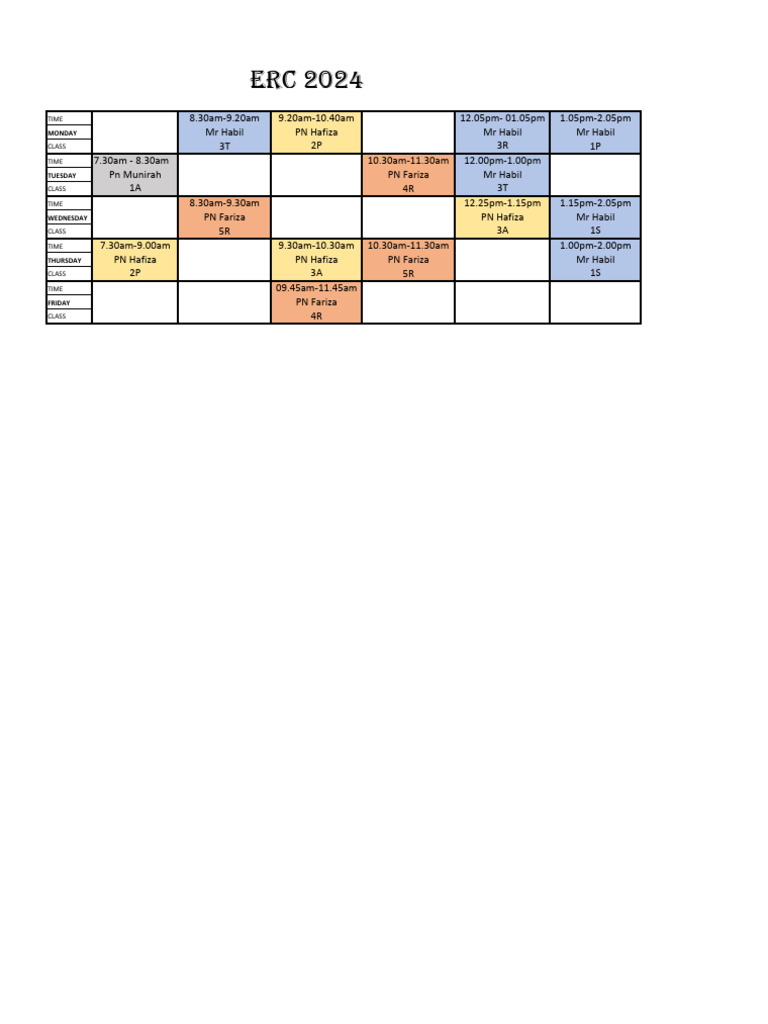 Erc Schedule 2024 | PDF