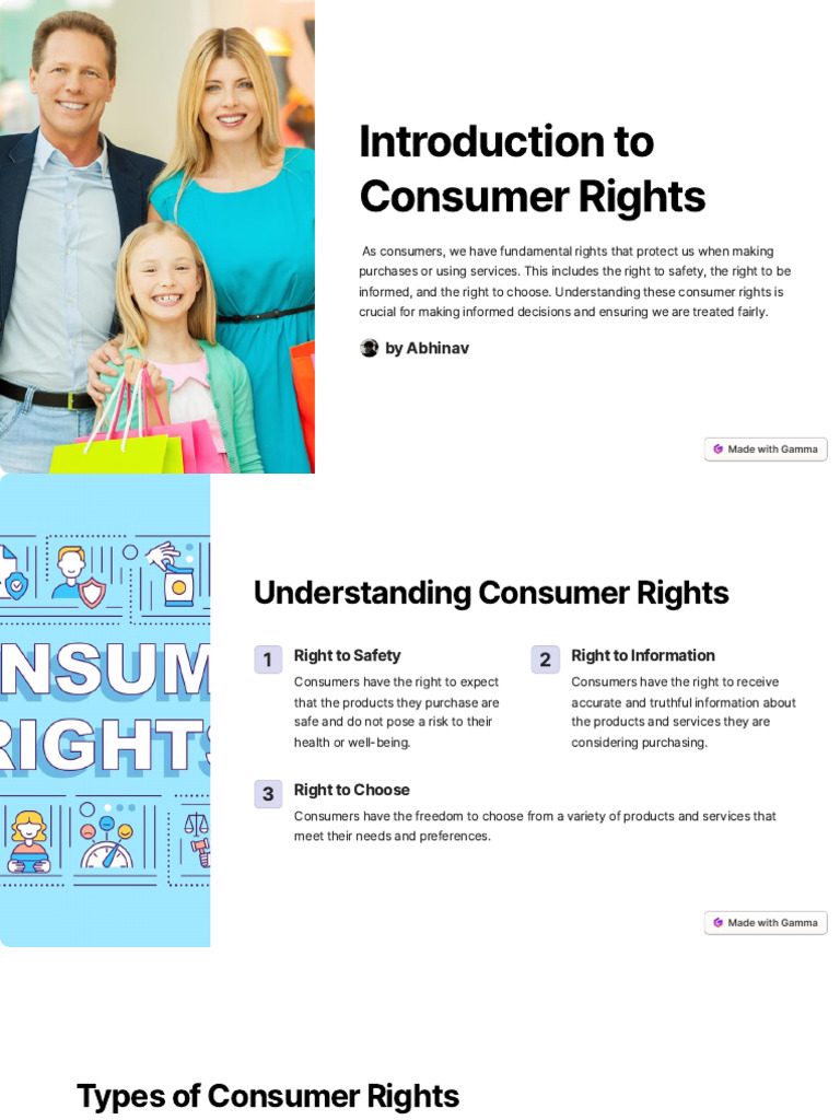 Introduction To Consumer Rights | PDF | Consumer Protection | Social Ethics