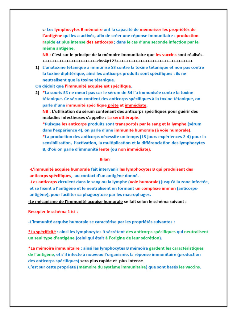 Mécanismes de l'immunité acquise | PDF | Système immunitaire | Système ...