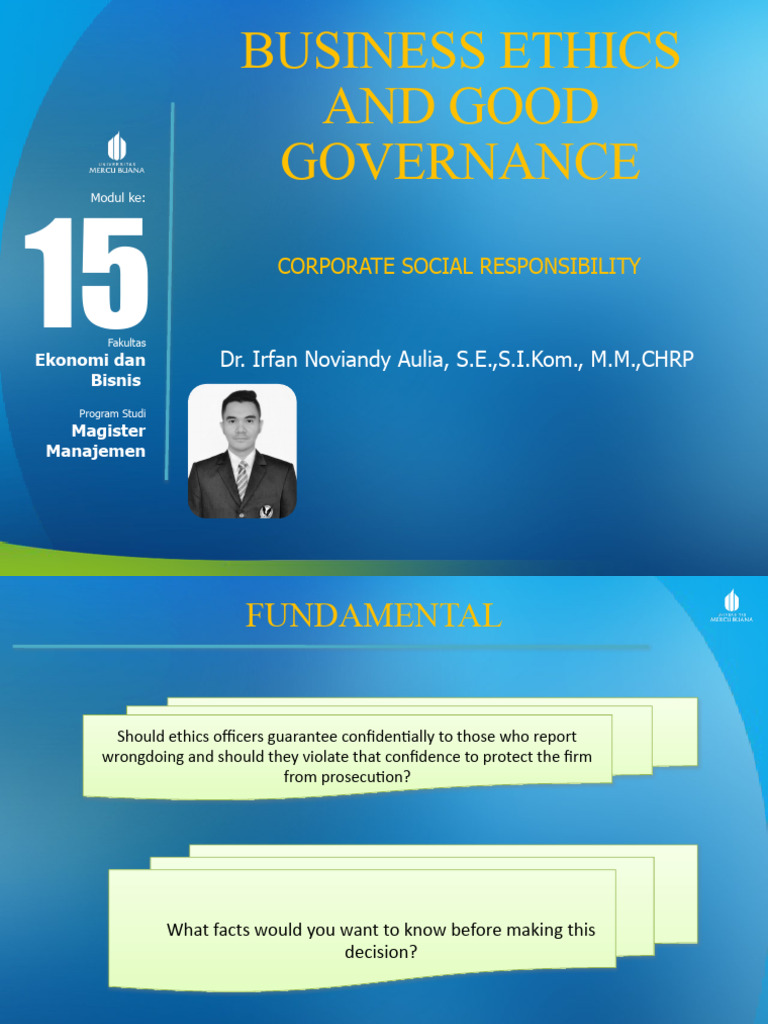 Business Ethics and Good Governance: Corporate Social Responsibility | PDF | Business Ethics ...