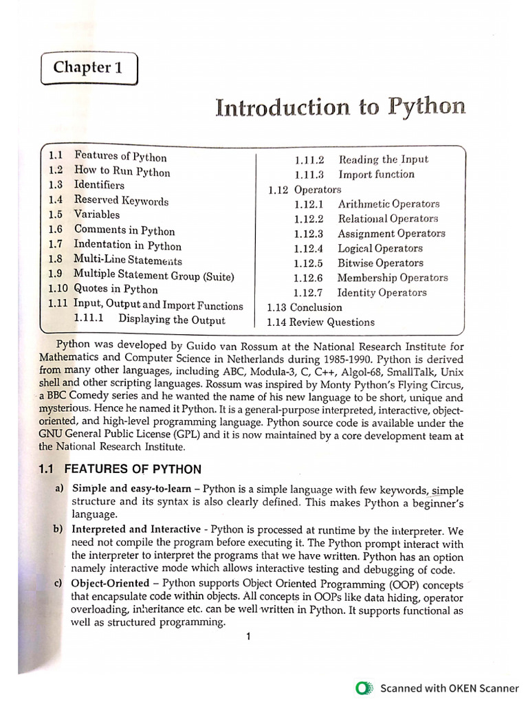 Python Unit 1 | PDF