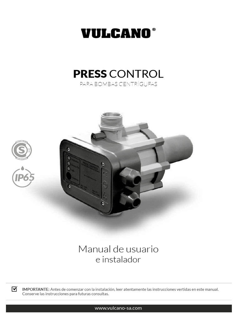 Instalación y Manual de Press Control | PDF | Bomba | Presión