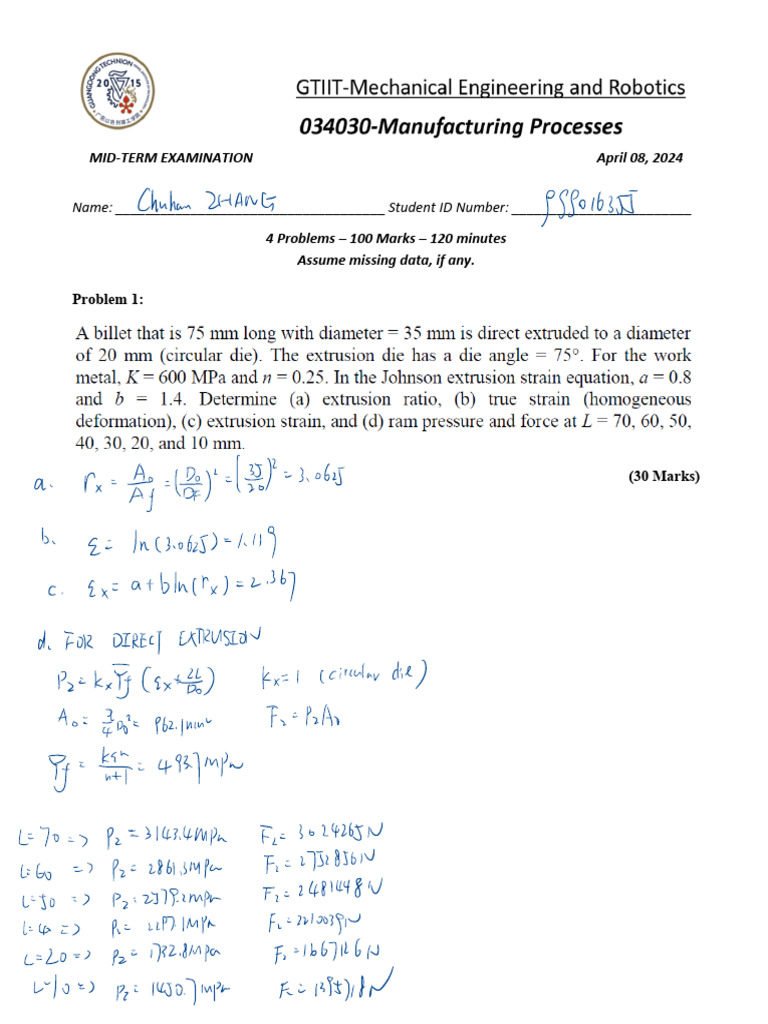 Manufacturing Processes Midterm | PDF