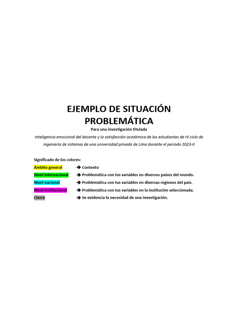 Ejemplo - Situación Problematica | PDF | Enseñando | Maestros
