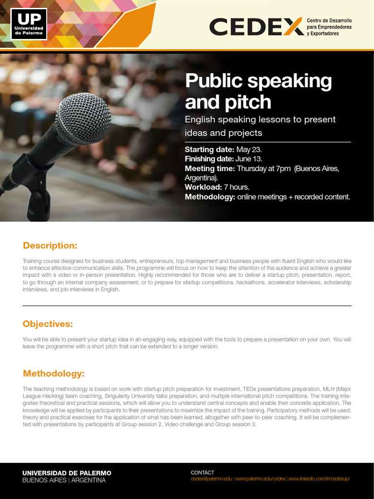 PE Public Speaking and Pitch - 2024 | PDF | Methodology | Public Speaking