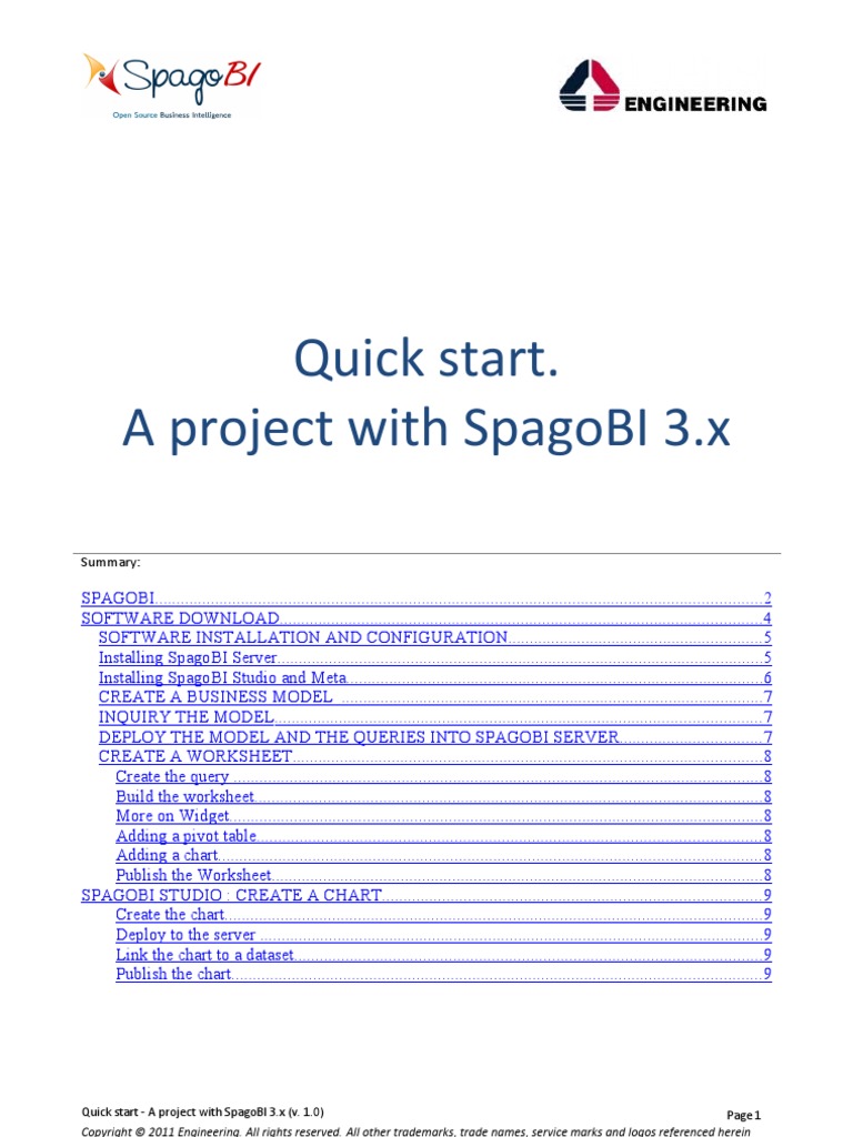 SpagoBI 3.x Quick Start | PDF