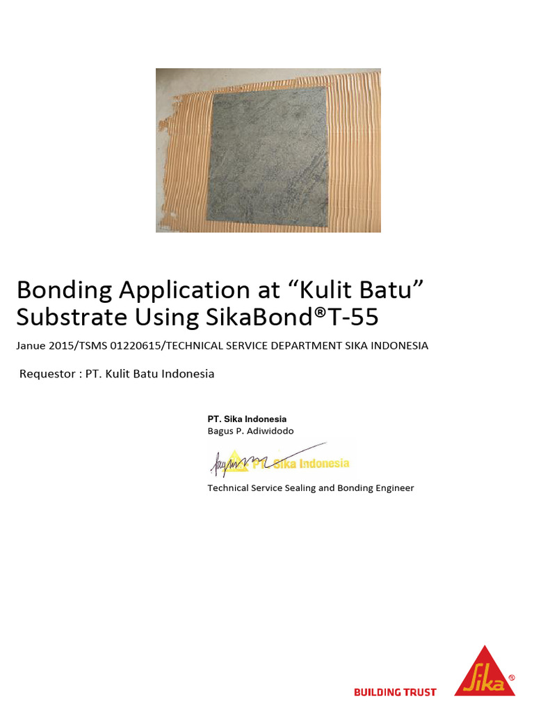 SikaBond T-55 Method Statement Guide | PDF | Adhesive | Concrete