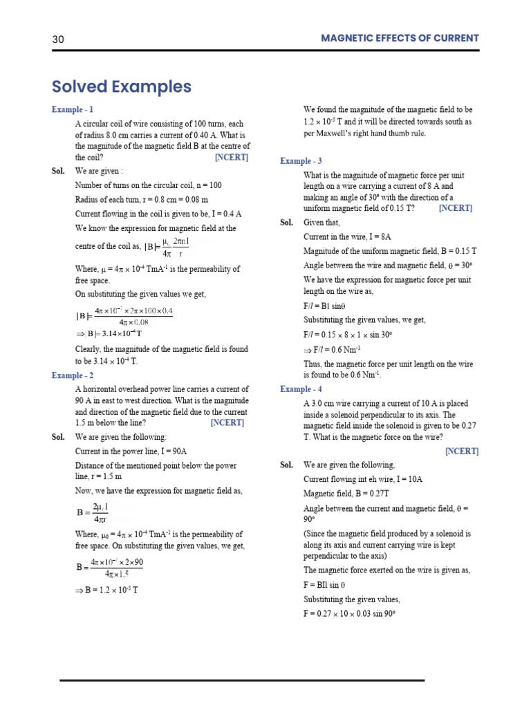 Moving Charges Numericals | PDF | Force | Electron