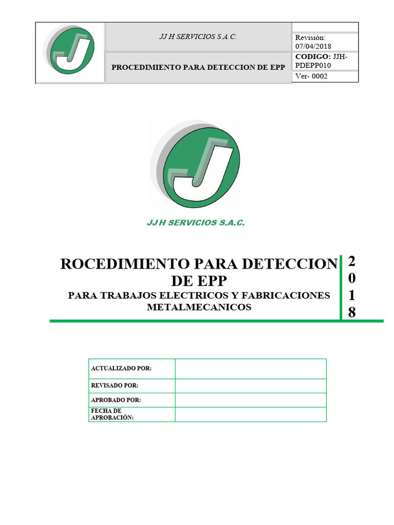 22.1 PROCEDIMIENTOS PARA IDENTIFICACIÓN DETECCION DE EPPs | PDF | Guante | Soldadura
