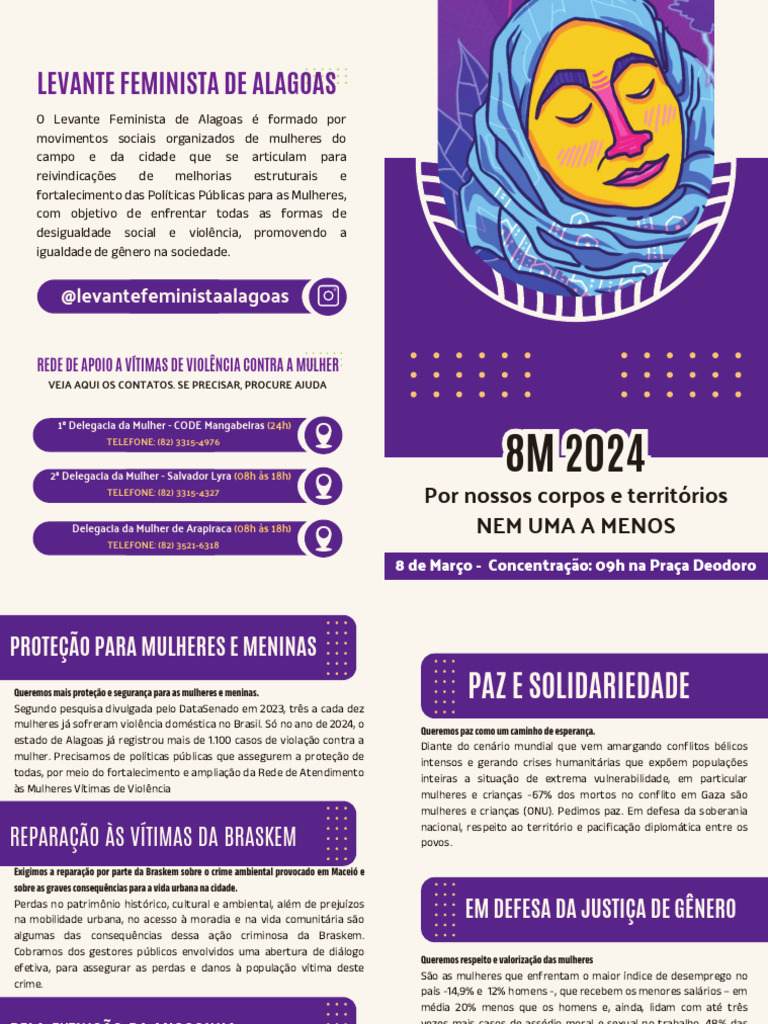 Folheto A5 - 8m 2024 | PDF | Feminismo | Estudos de Gênero