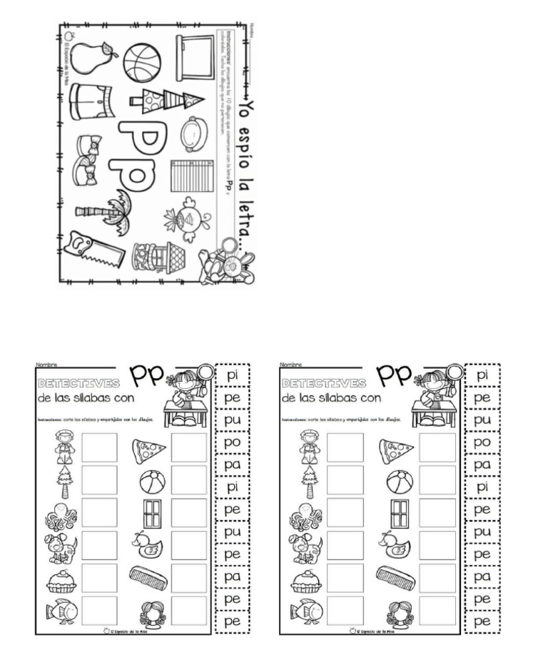 Actividades Letra P | PDF