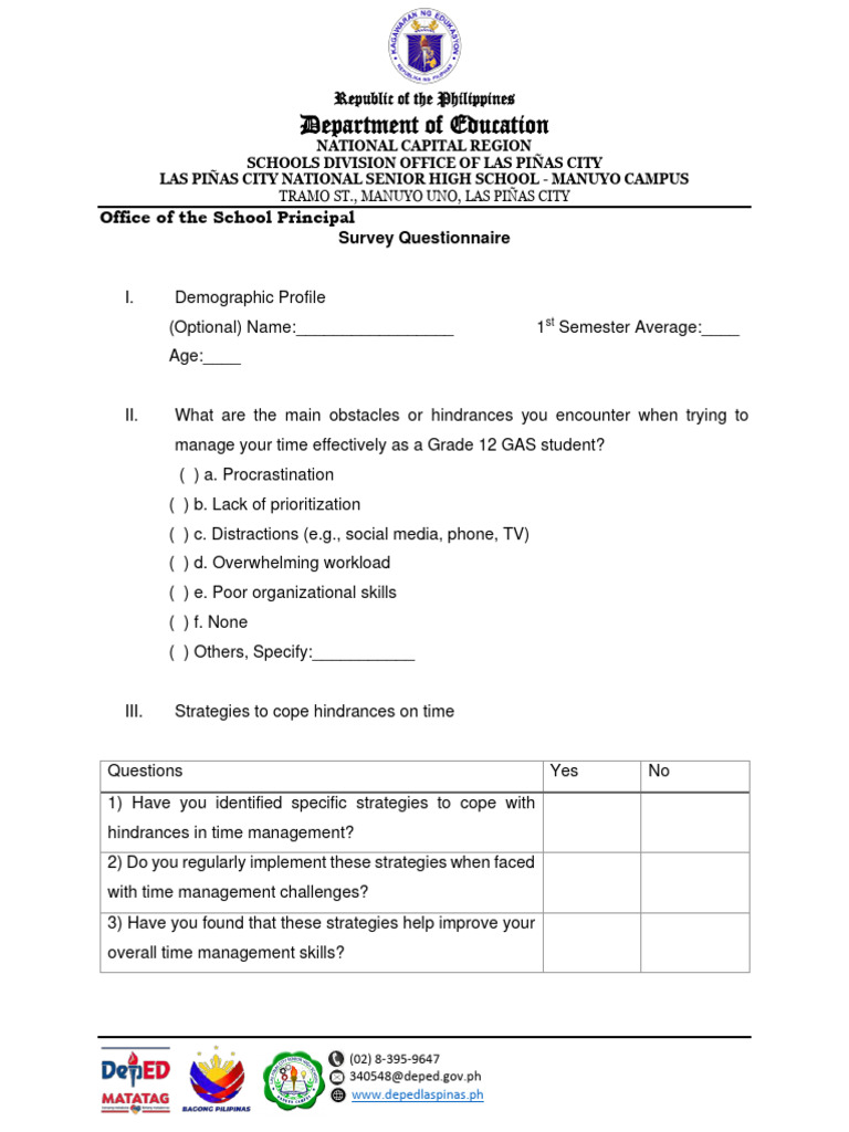 Survey Questionnaire | PDF | Social Psychology | Psychology