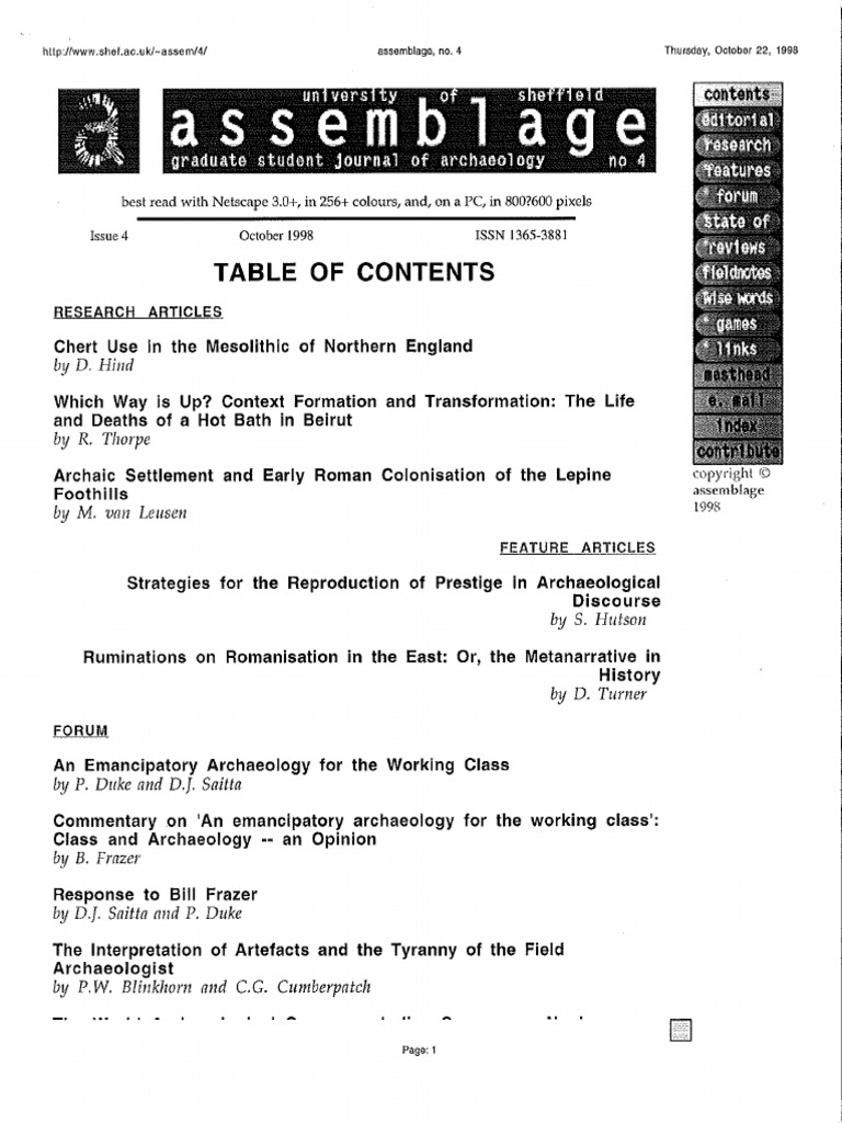 Hutson Assemblage 1998 | PDF