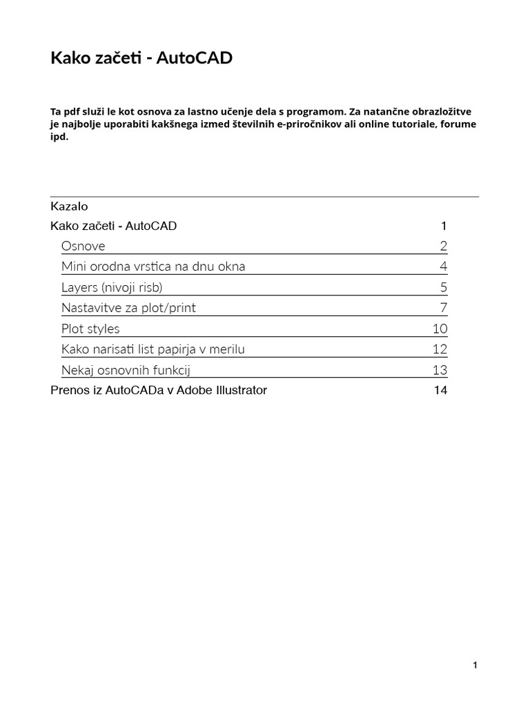 AutoCAD Zacetek | PDF