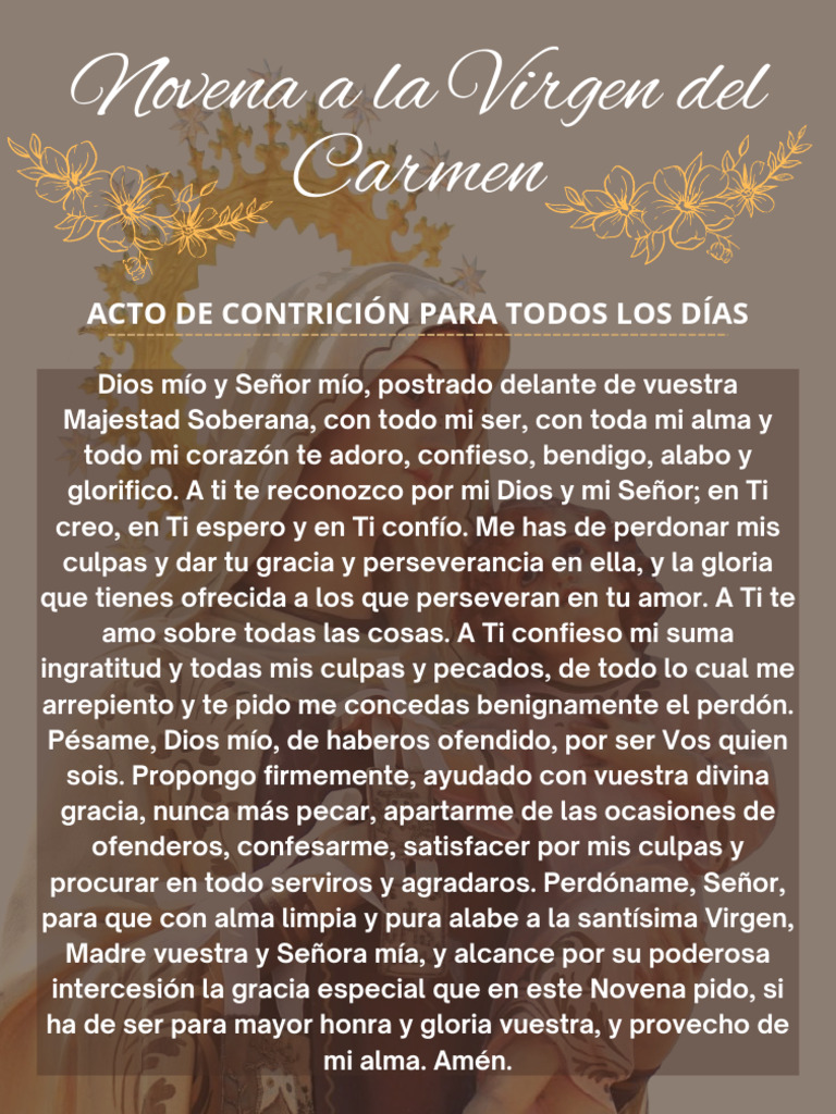 Novena a La Virgen Del Carmen.pdf | PDF | María, madre de Jesús | Intercesión