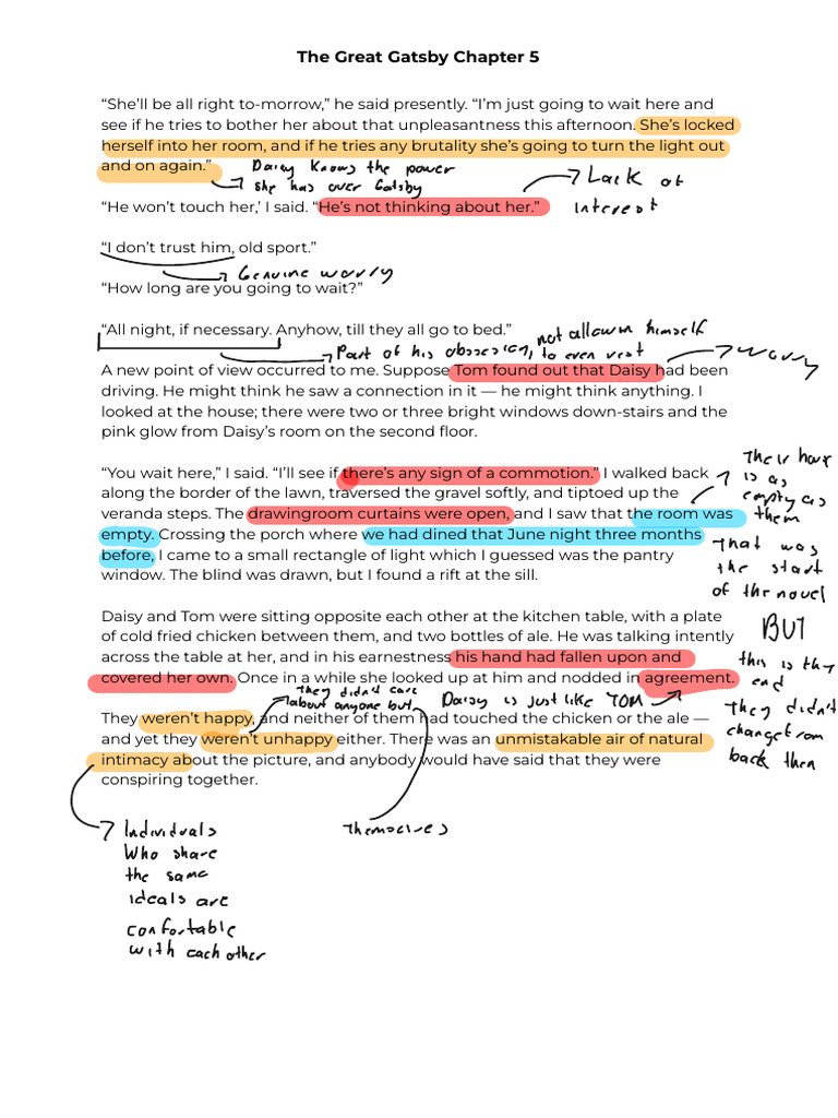 The Great Gatsby Chapter 5 | PDF | Mystery, Thriller & Crime Fiction