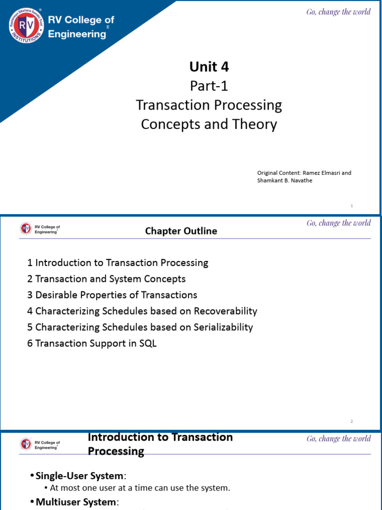 Unit4 Transacation Concurrency | PDF | Database Transaction | Operating System Technology