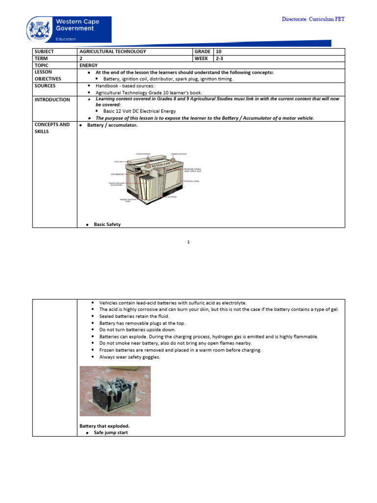 Agricultural Technology GR 10 Term 2 Week 2-3 | PDF | Hybrid Electric ...