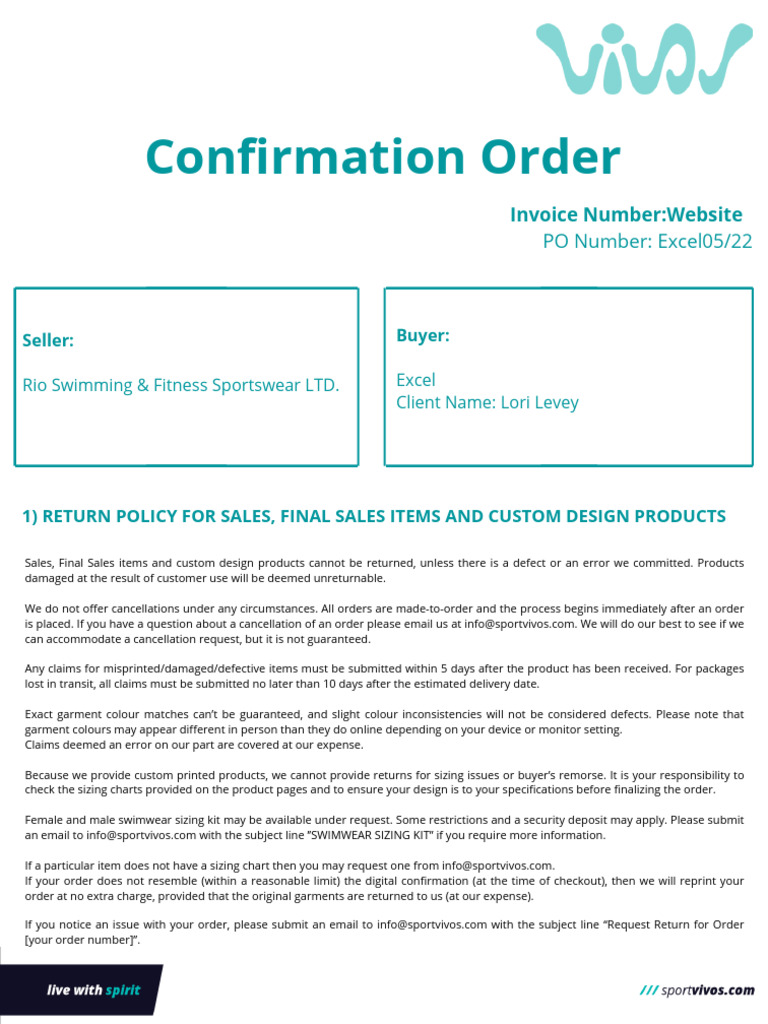 CONFIRMATION ORDER Excel | PDF | Textiles | T Shirt