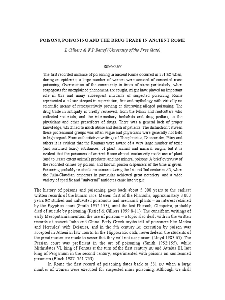 Poisons in Ancient Rome | PDF | Nero | Caligula