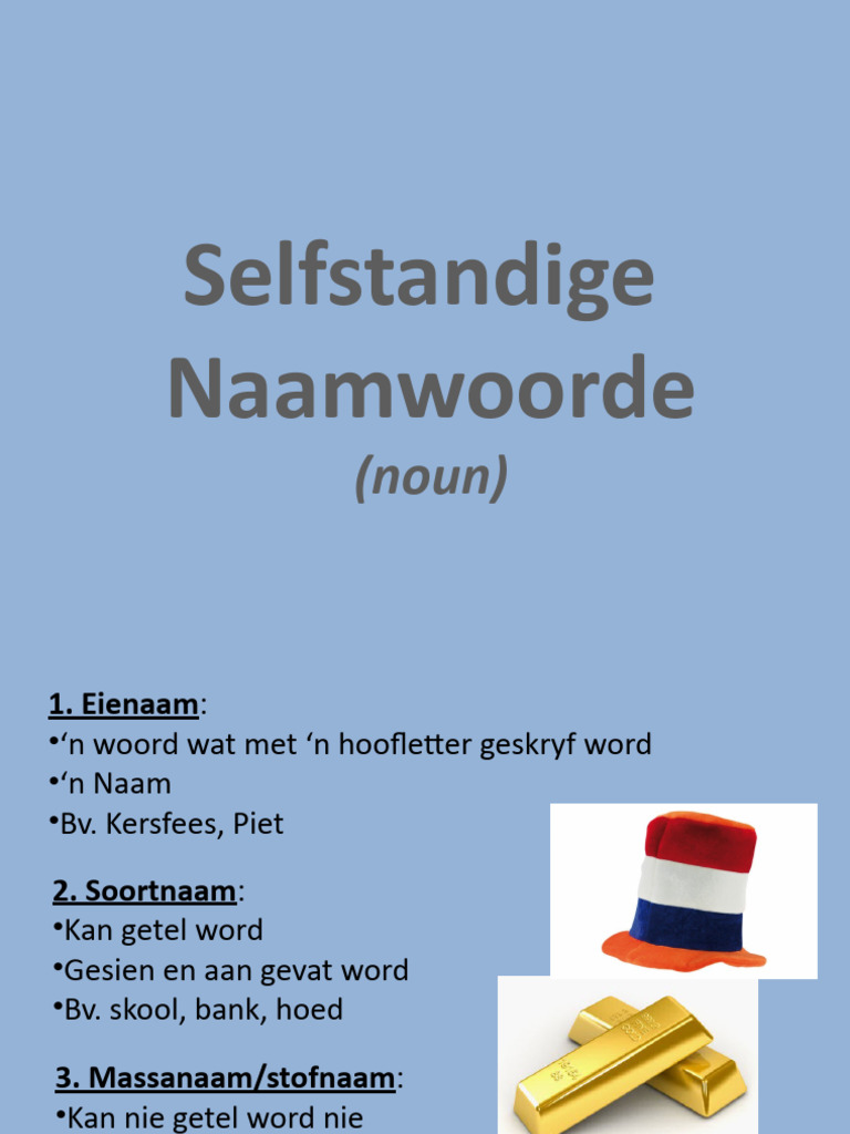 Selfstandige Naamwoorde | PDF