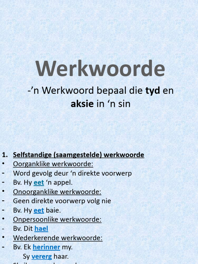 Werkwoorde | PDF