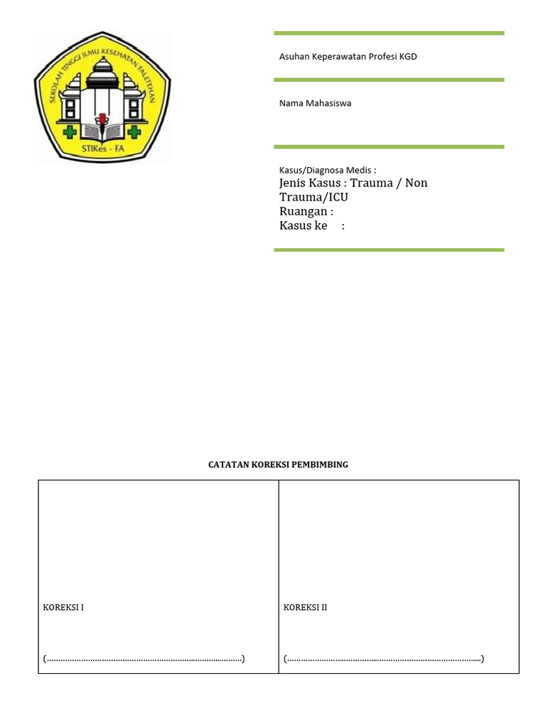 Format Asuhan Keperawatan Gadar 2017-2018 (Icu) | PDF