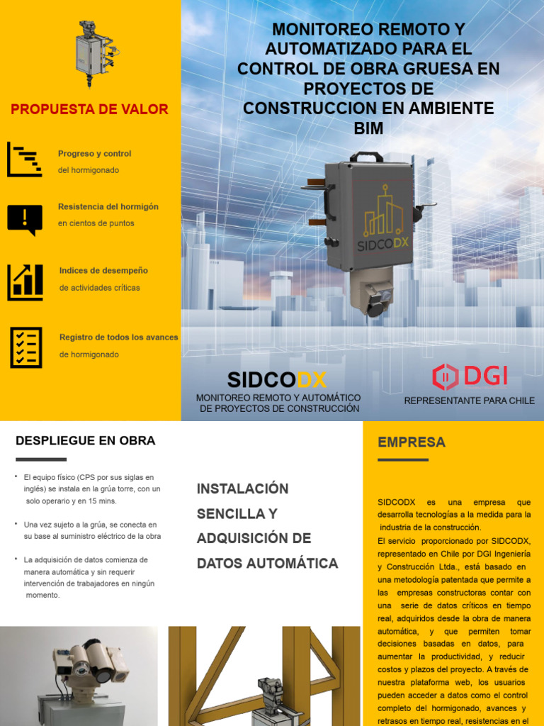 Presentacion DGI-SIDCODX | PDF | Hormigón | Sensor