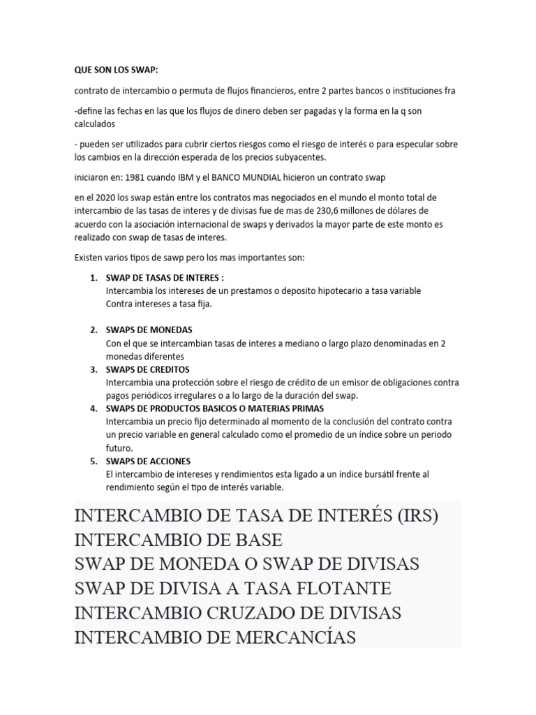 QUE SON LOS SWAP | PDF