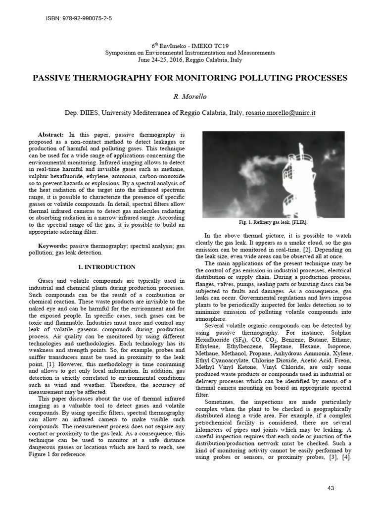 Passive Thermography for Gas Leak Detection | PDF | Thermography | Infrared
