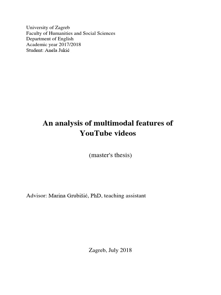Multimodal Features of u2b | PDF | Web 2.0 | You Tube