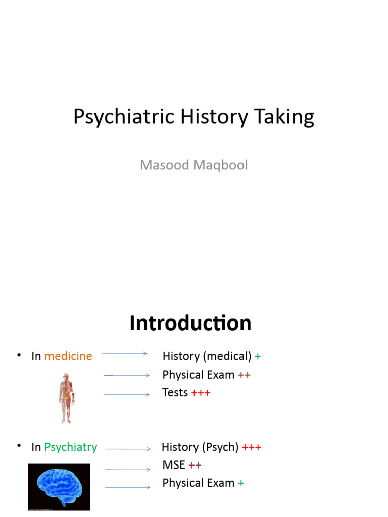 Psychiatric History Taking Guide | PDF | Psychiatry | Mental Disorder