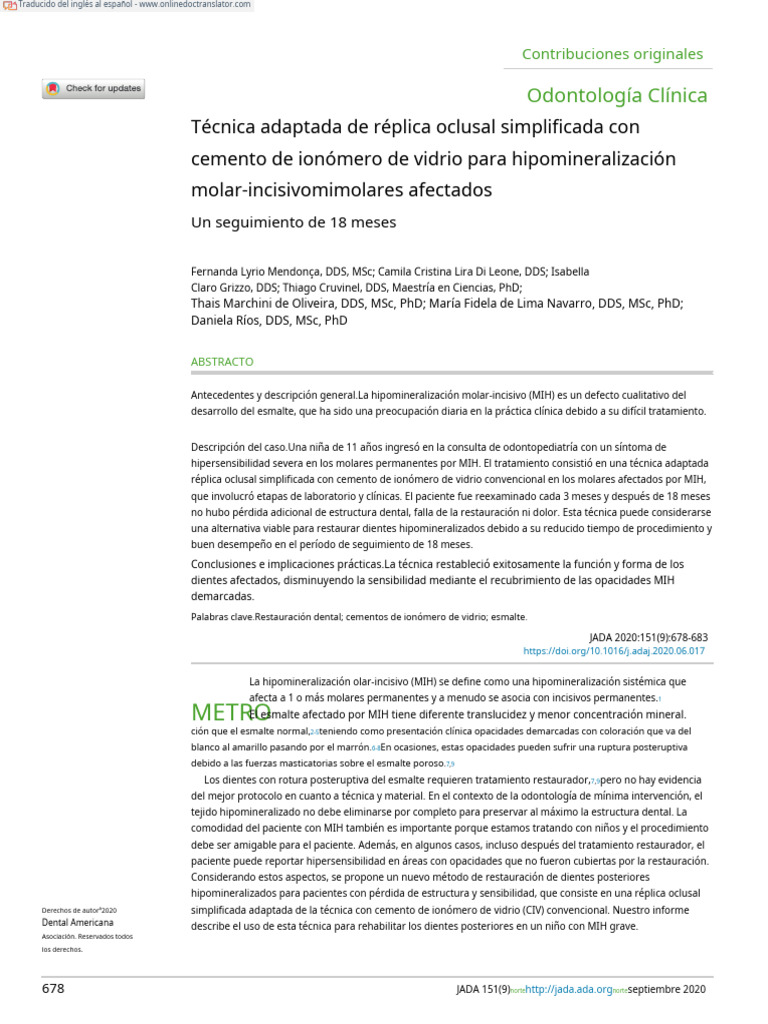 Rina Technique HMI 2020 (1) .En - Es | PDF | Odontología | Esmalte de ...