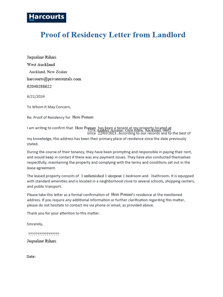 proof of residence | Download Free PDF | Leasehold Estate | Lease