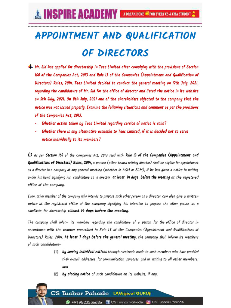 50+ Case Studies by CS Tushar Pahade - 240602 - 225100 | PDF | Income ...