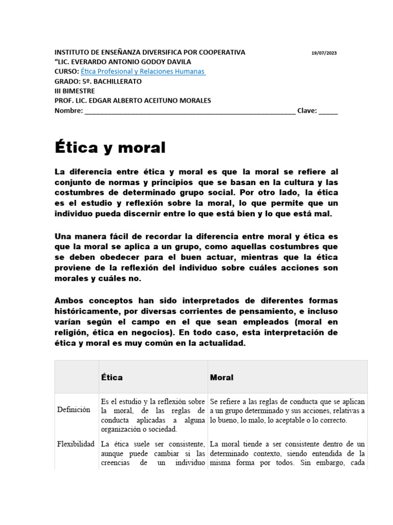 Etica y Moral | PDF | Moralidad | Sociedad
