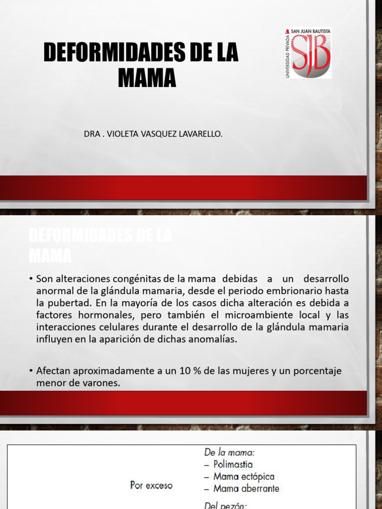 Deformidades de La Mama-Dra.v.vásquez | PDF | Pecho | Características ...