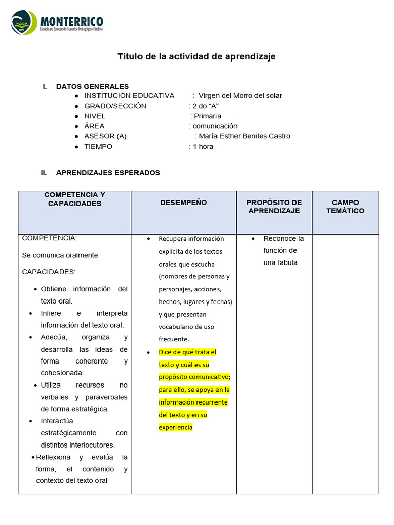 Formato De Ruta Actividad De Aprendizaje Pdf Aprendizaje
