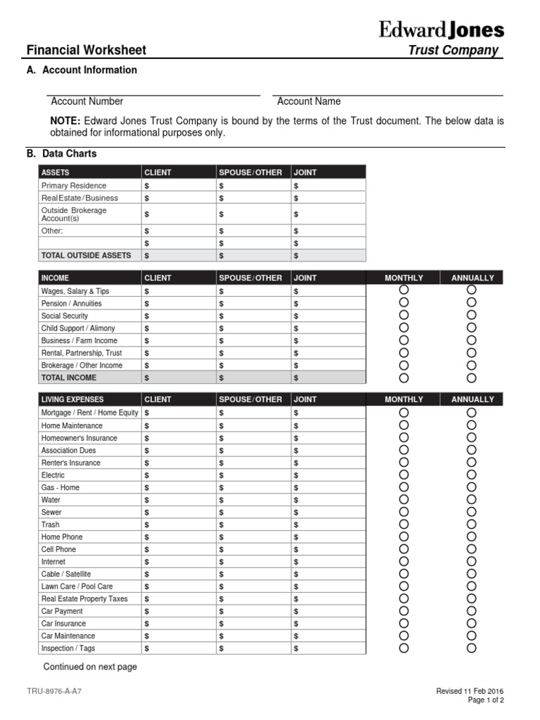 Financial Worksheet | PDF | Renting | Taxes