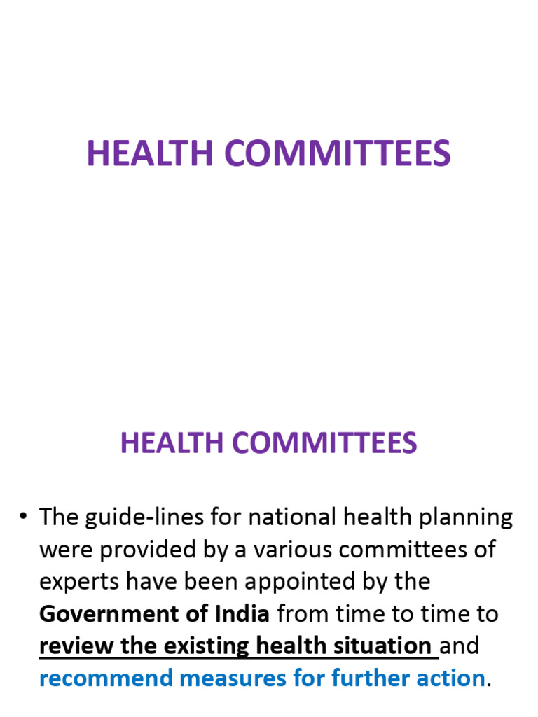 Health Committees | PDF | Health Care | Health Professional