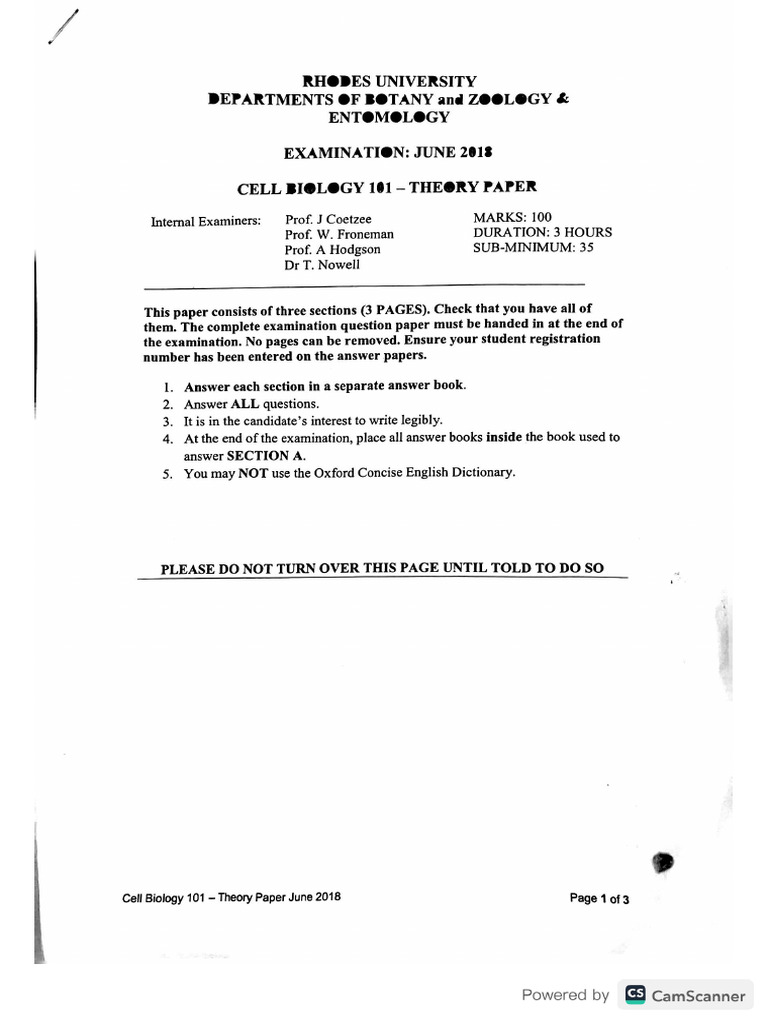 cell bio past papers | PDF