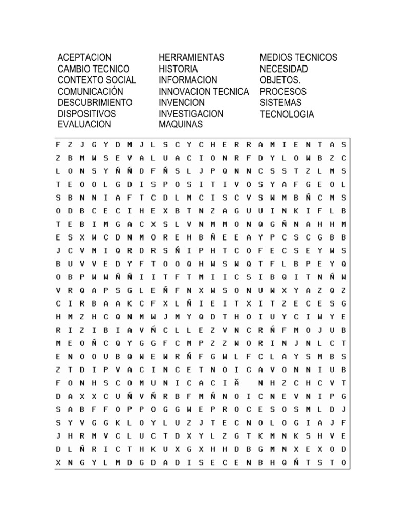 Sopa de Letras Tecnologia Fundamentos1 | PDF