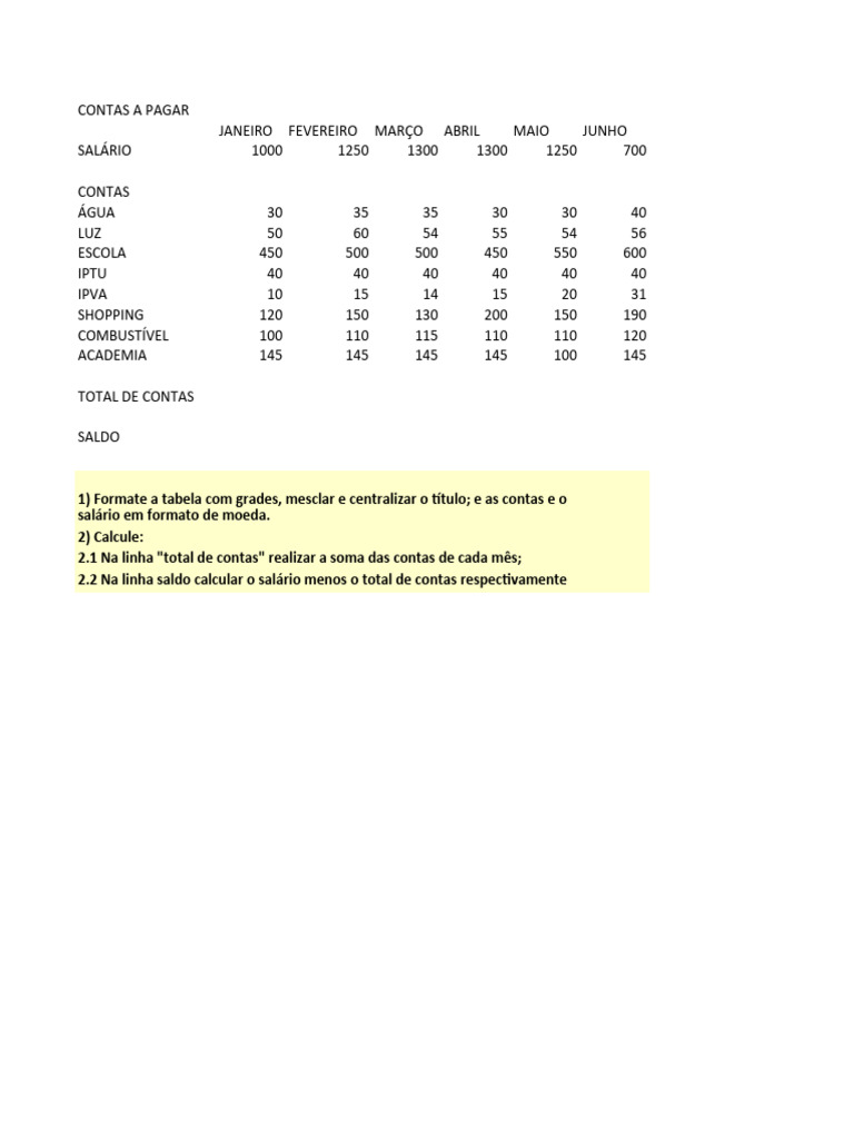 AULA 04 Exercícios | PDF