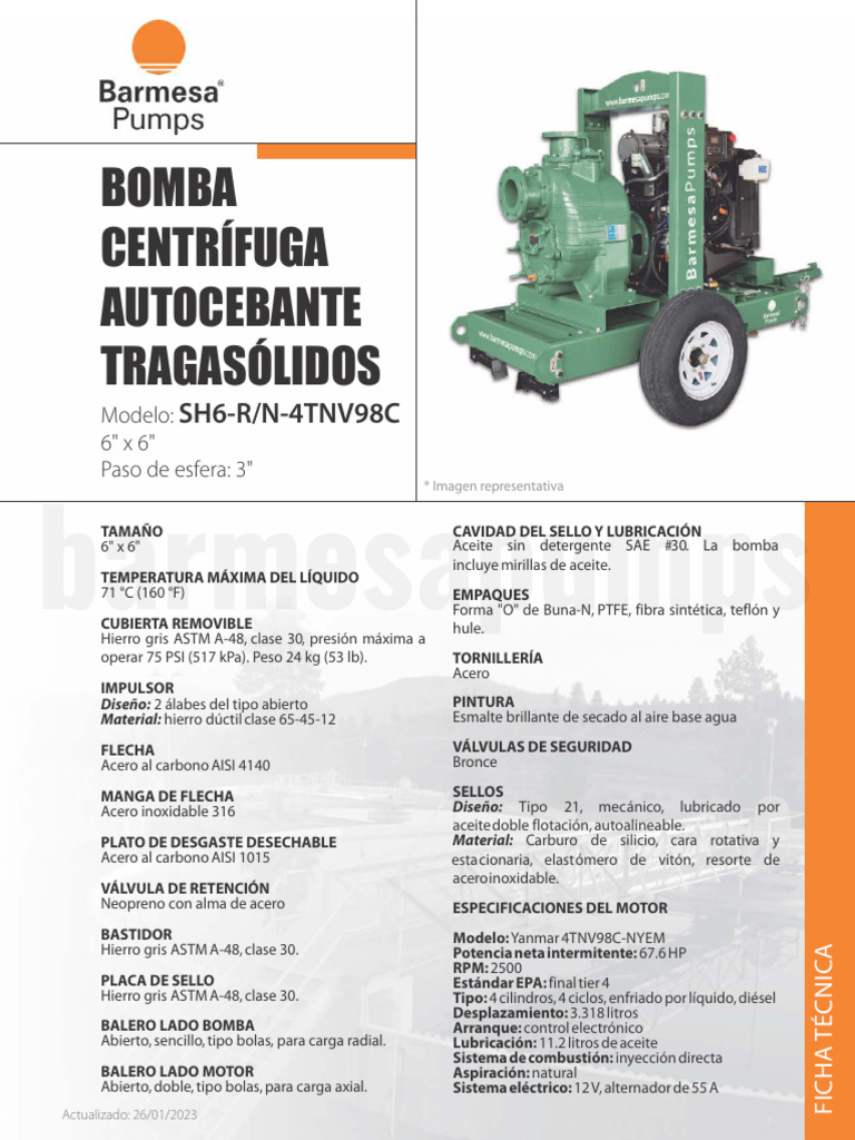 Bomba Diesel MX - Ficha-Tecnica - sh6-rn-4tnv98c | PDF | Acero | Bomba